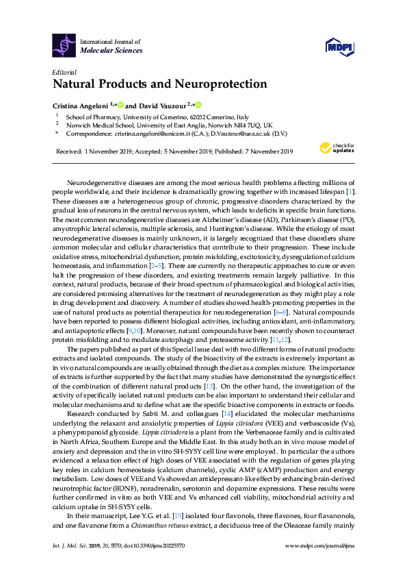 (PDF) Neuroprotection by Natural Polyphenols: Molecular Mechanisms