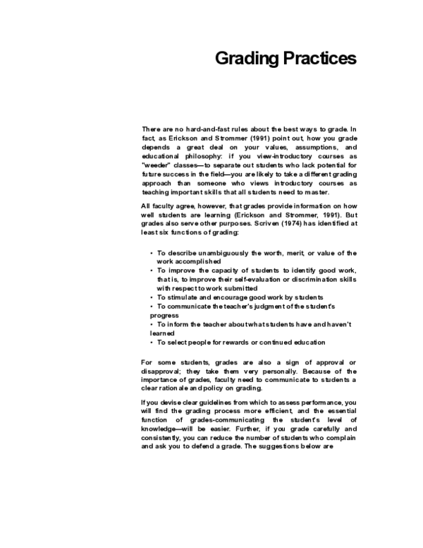 (PDF) Grading Practices
