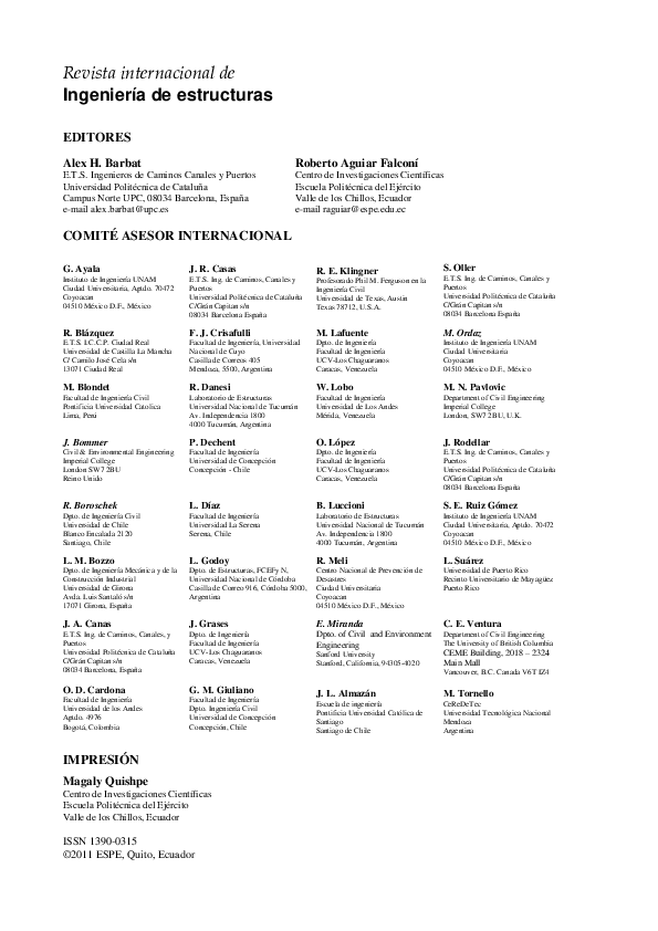 (PDF) Revista Internacional de Ingeniería de Estructuras. Vol. 16 ...