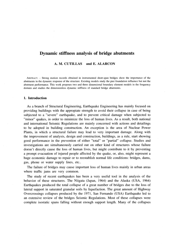 (PDF) Dynamic stiffness analysis of bridge abutments