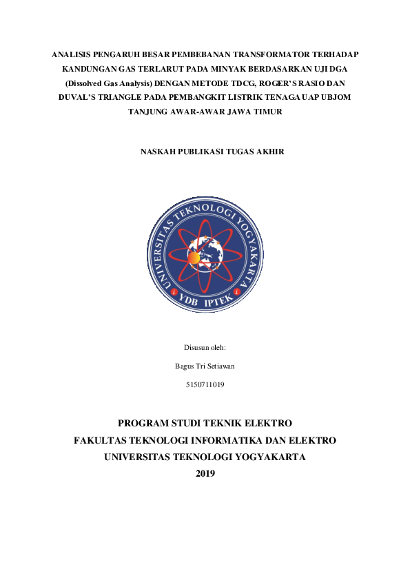 (PDF) ANALISIS PENGARUH BESAR PEMBEBANAN TRANSFORMATOR TERHADAP KANDUNGAN GAS TERLARUT PADA ...