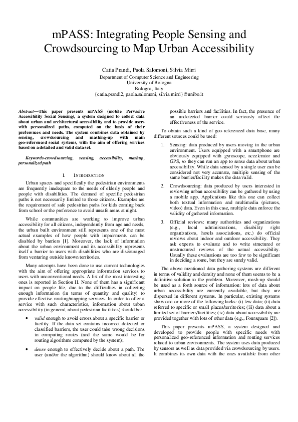 (PDF) mPASS: Integrating people sensing and crowdsourcing to map urban ...