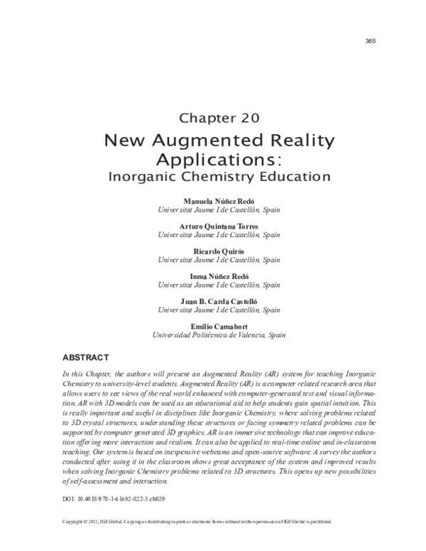 (PDF) New Augmented Reality Applications