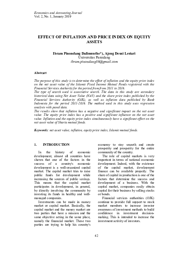 (PDF) Effect of Inflation and Price Index on Equity Assets