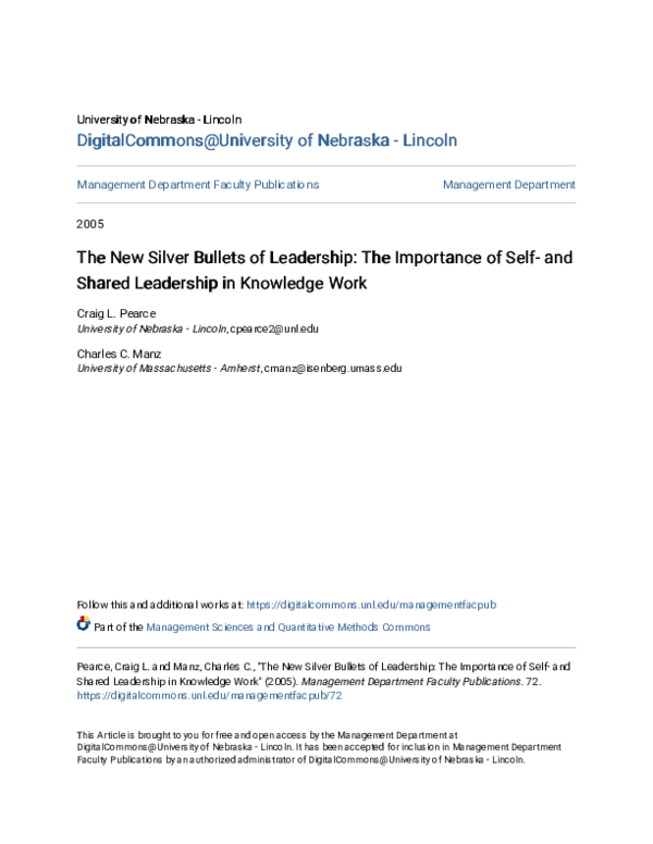 (PDF) The New Silver Bullets of Leadership