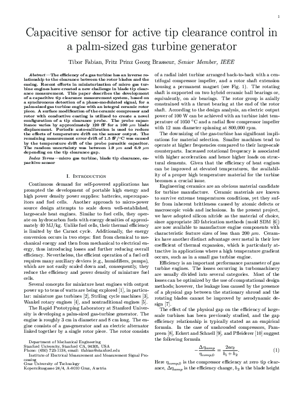 (PDF) Capacitive Sensor for Active Tip Clearance Control in a Palm ...