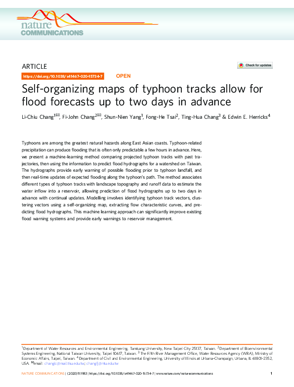 (PDF) Self-organizing maps of typhoon tracks allow for flood forecasts ...