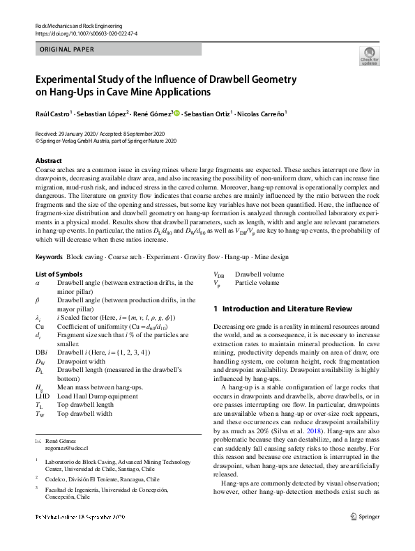 (PDF) Experimental Study of the Influence of Drawbell Geometry on Hang ...