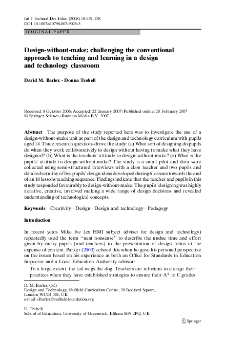(PDF) Design-without-make: challenging the conventional approach to ...
