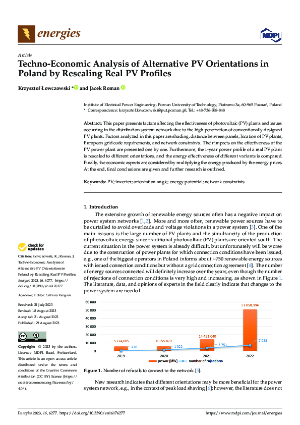 (PDF) Techno-Economic Analysis of Alternative PV Orientations in Poland by Rescaling Real PV ...