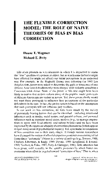 (PDF) The Flexible Correction Model: The Role of Naive Theories of Bias ...