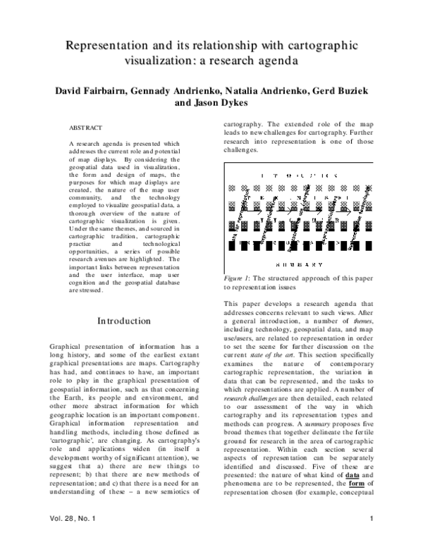 (PDF) Representation and its Relationship with Cartographic Visualization