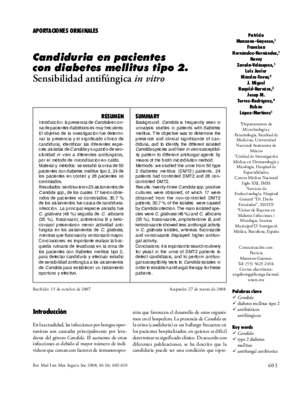 (PDF) [Candiduria in type 2 diabetes mellitus patients and its clinical ...