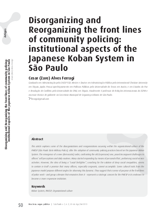 (PDF) Disorganizing and Reorganizing the front lines of community ...