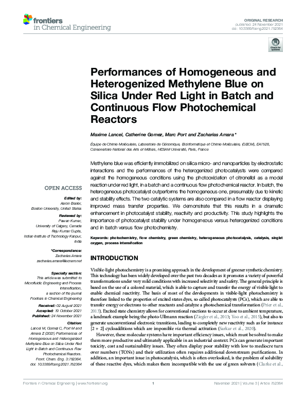 (PDF) Performances of Homogeneous and Heterogenized Methylene Blue on ...