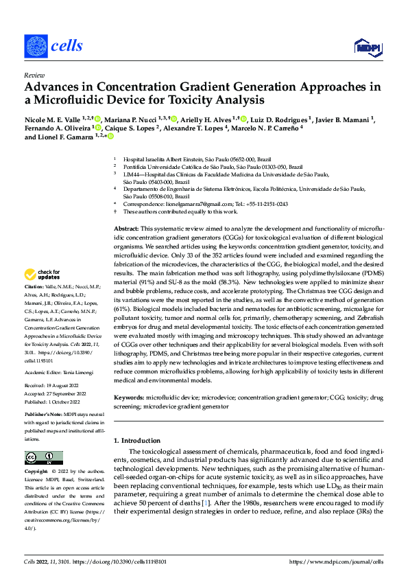 (PDF) Advances in Concentration Gradient Generation Approaches in a Microfluidic Device for ...