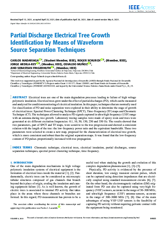 (PDF) Identification of Electrical Tree Growth via PD Waveform Techniques