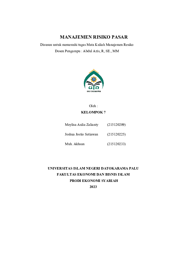 (DOC) Manajemen risiko pasar
