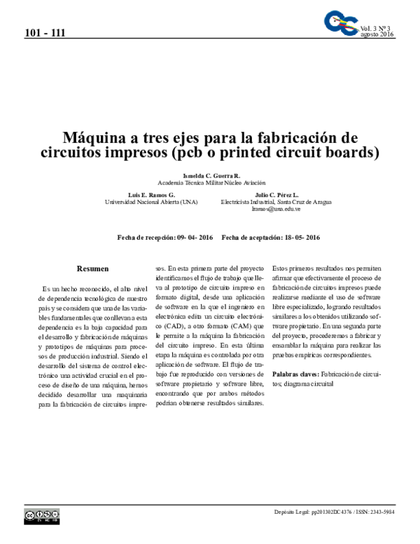 (PDF) Máquina a tres ejes para la fabricación de circuitos impresos ...