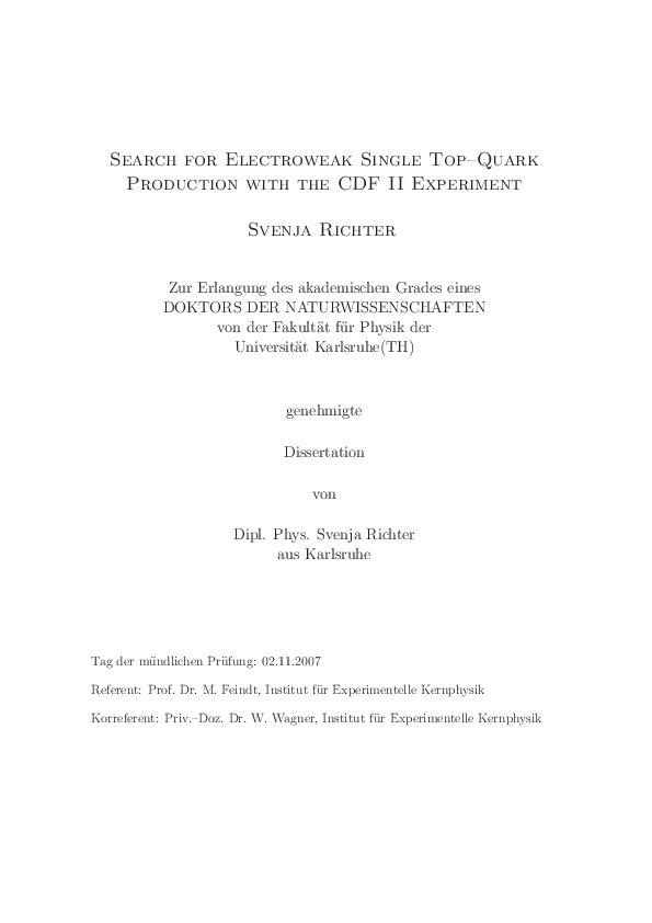 (PDF) Search for electroweak single top-quark production with the CDF ...