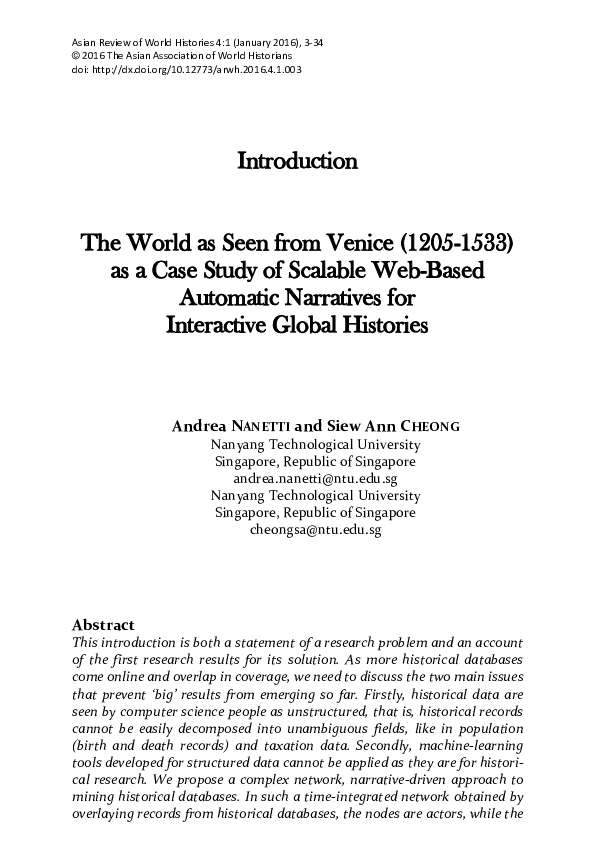 (PDF) The World as Seen from Venice (1205-1533) as a Case Study of ...