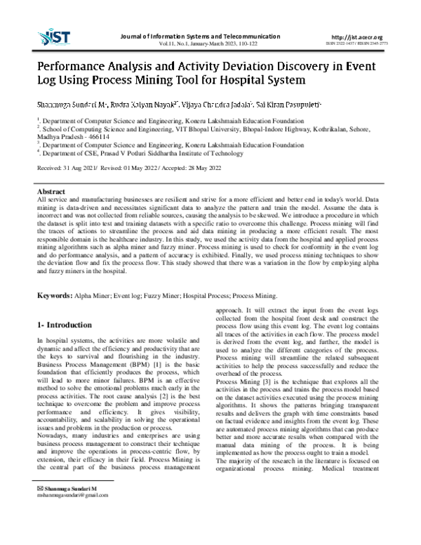 Pdf Performance Analysis And Activity Deviation Discovery In Event Log Using Process Mining