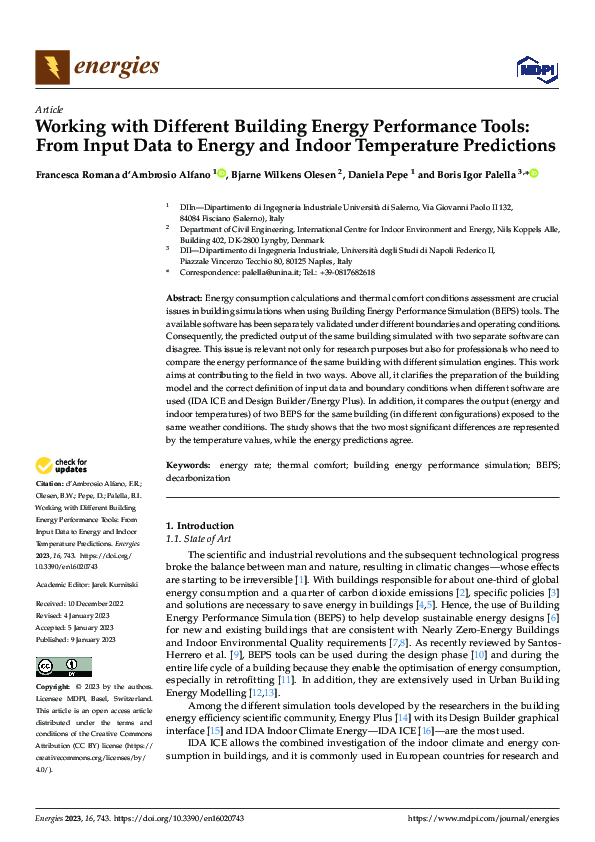 (PDF) Working with Different Building Energy Performance Tools: From Input Data to Energy and ...