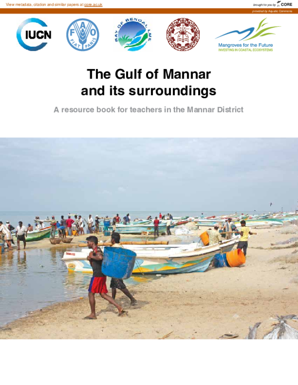 (PDF) The Gulf of Mannar and it's surroundings: a resource book for teachers in the Mannar District