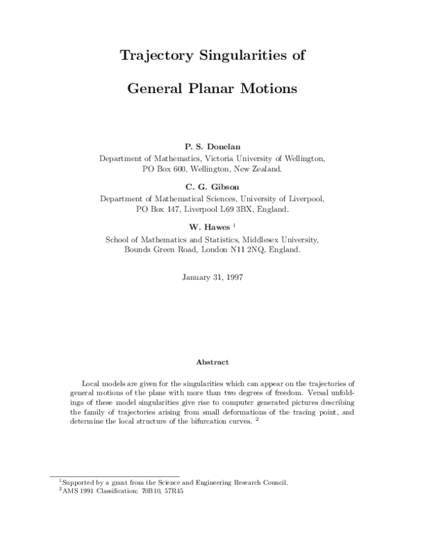 (PDF) General Planar Motions