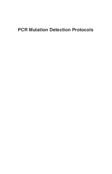 Pdf Pcr Mutation Detection Protocols