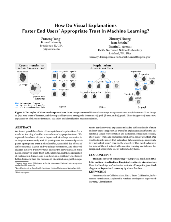 (PDF) How do visual explanations foster end users' appropriate trust in machine learning?