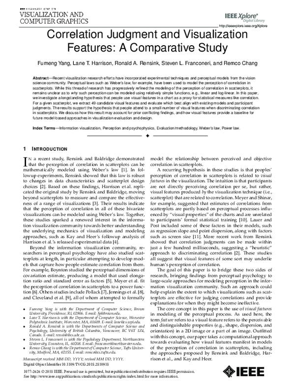 (PDF) Correlation Judgment and Visualization Features: A Comparative Study