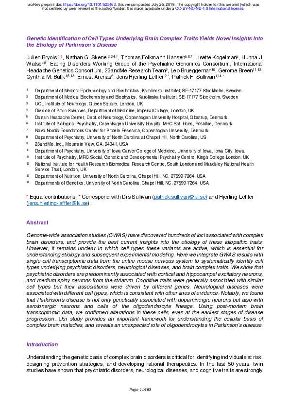 (PDF) Genetic Identification of Cell Types Underlying Brain Complex ...