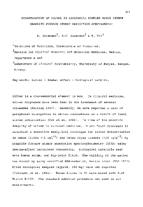 (PDF) Determination of silver in biological samples using graphite ...