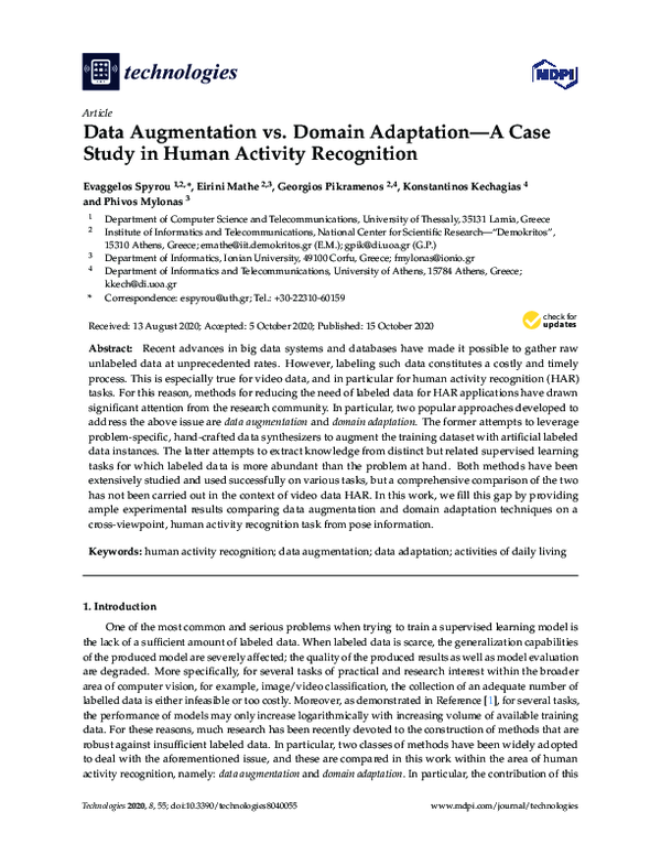 (PDF) Comparing Data Augmentation and Adaptation in HAR