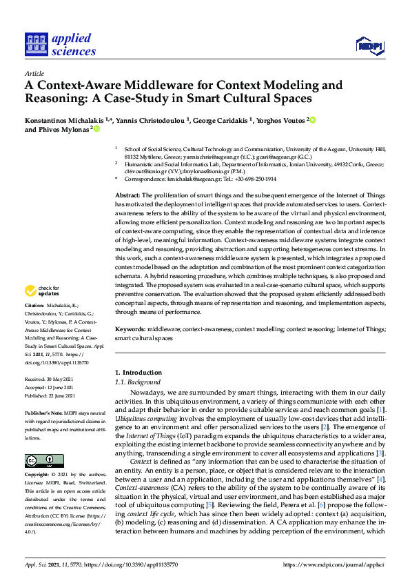 (PDF) A Context-Aware Middleware for Context Modeling and Reasoning: A Case-Study in Smart ...