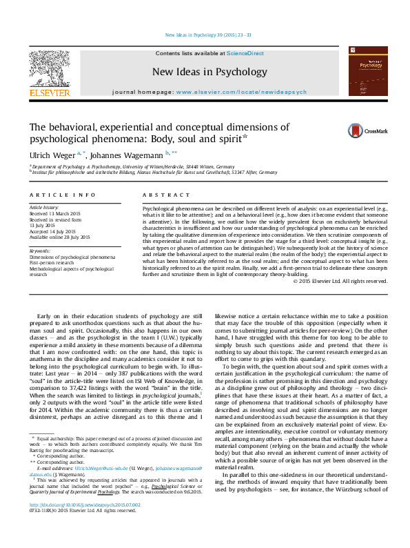 (PDF) The behavioral, experiential and conceptual dimensions of ...