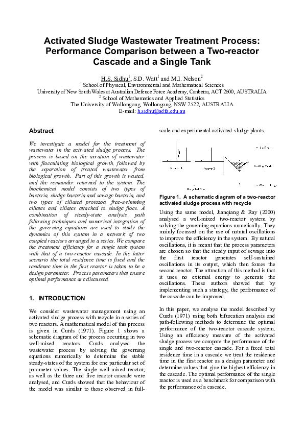 (PDF) Activated Sludge Wastewater Treatment Process: Performance Comparison between a Two ...