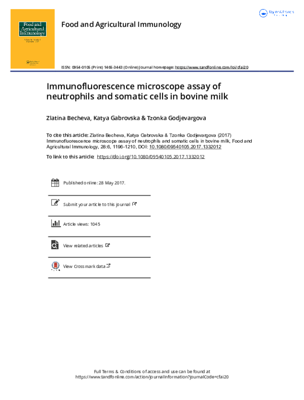 (PDF) Immunofluorescence microscope assay of neutrophils and somatic ...
