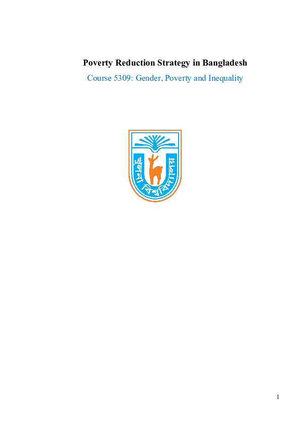 (DOC) Poverty Reduction Strategy in Bangladesh