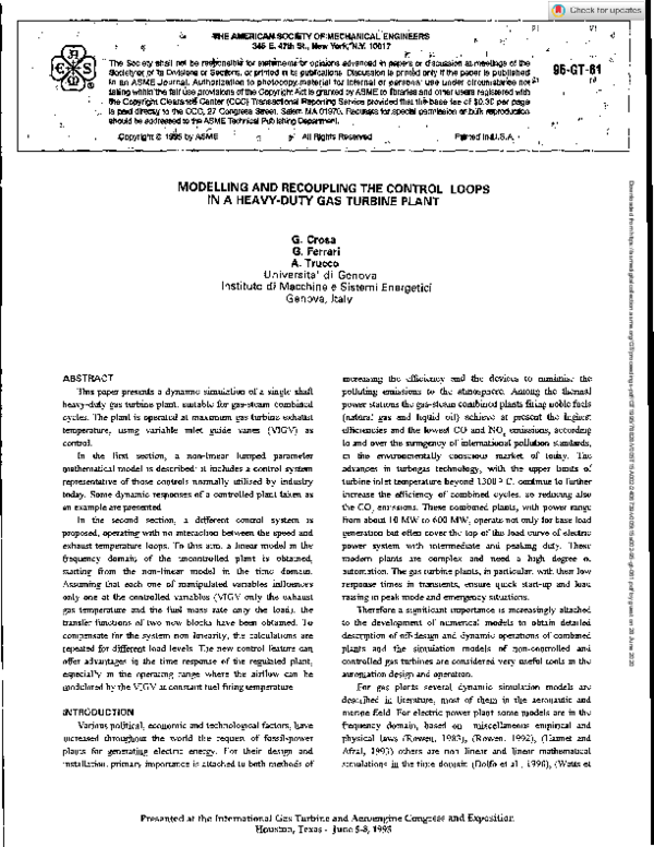 (PDF) Modelling and Recoupling the Control Loops in a Heavy-Duty Gas ...
