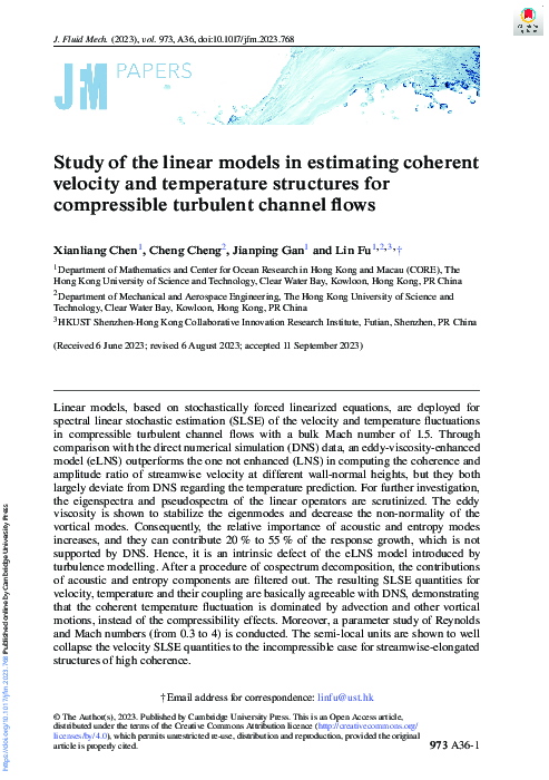 (PDF) Study of the linear models in estimating coherent velocity and temperature structures for ...
