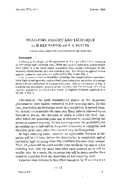 (PDF) Dead-time theory and technique