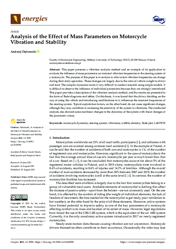 (PDF) Analysis of the Effect of Mass Parameters on Motorcycle Vibration ...