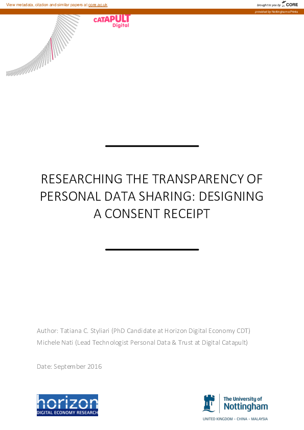 (PDF) Researching the transparency of personal data sharing: designing ...