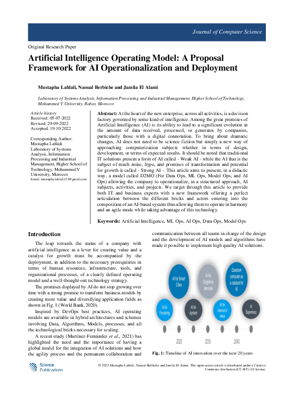 (PDF) Artificial Intelligence Operating Model: A Proposal Framework for ...