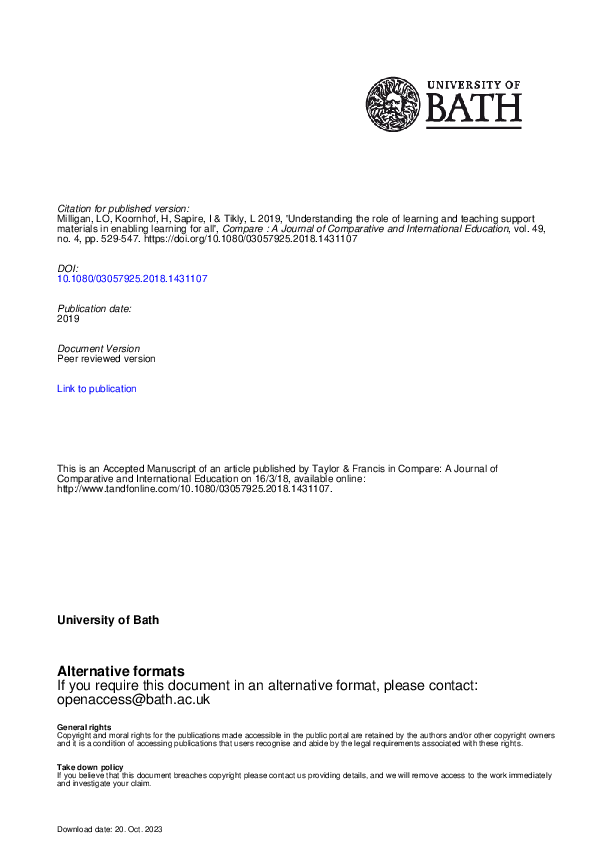 (PDF) Understanding the role of learning and teaching support materials ...