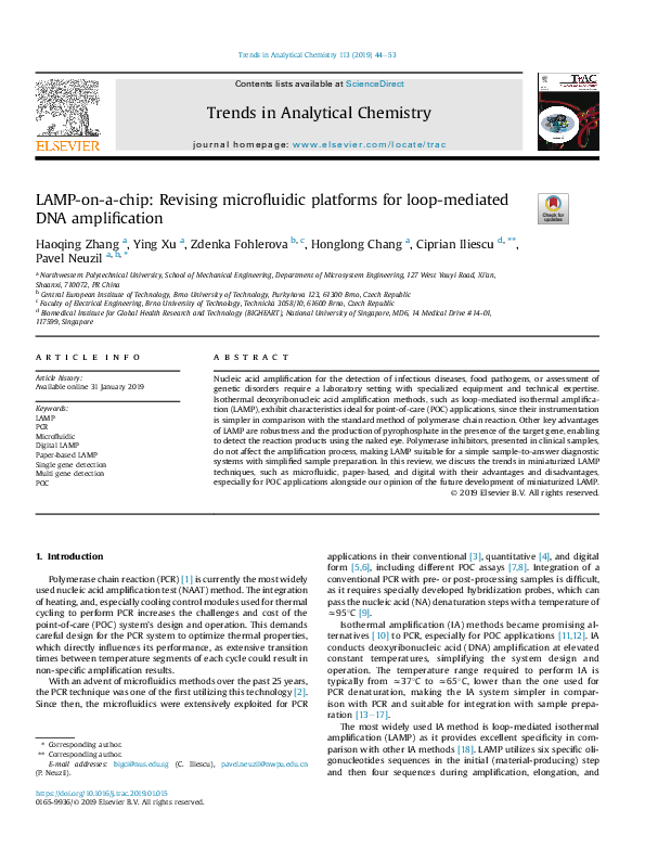 (PDF) LAMP-on-a-chip: Revising microfluidic platforms for loop-mediated DNA amplification ...