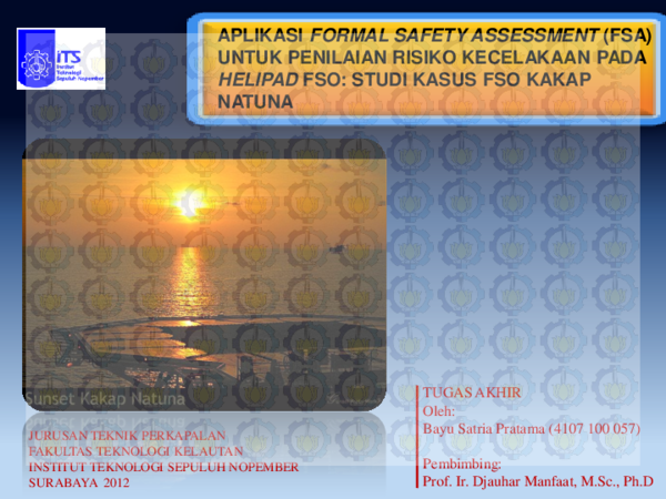 (PDF) Aplikasi Formal Safety Assessment Untuk Penilaian Risiko Kecelekaan Pada Helipad FSO ...