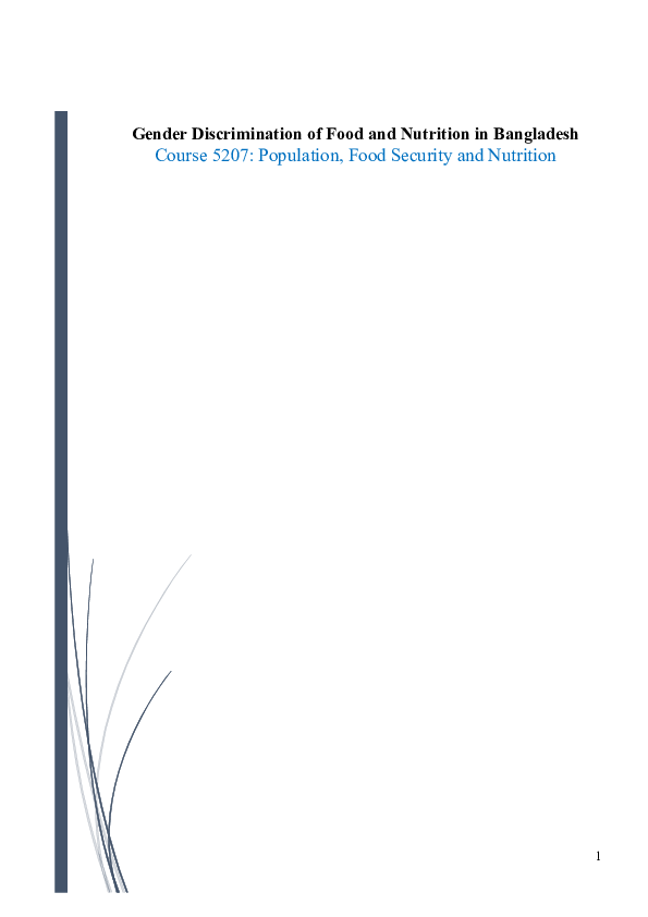(DOC) Discrimination of Food and Nutrition in Bangladesh